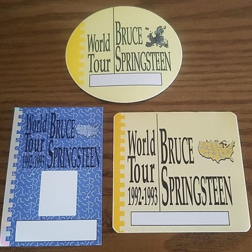 Bruce Springsteen Set Of 3 Backstage Passes Unused - Gem